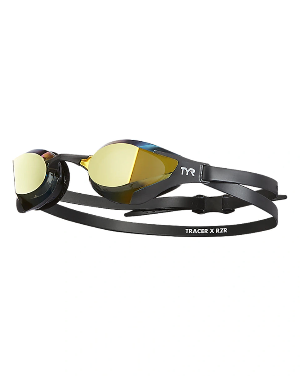 Adult Tracer-X RZR Mirrored Racing Goggles Gold/Black – Not Normal Swimwear
