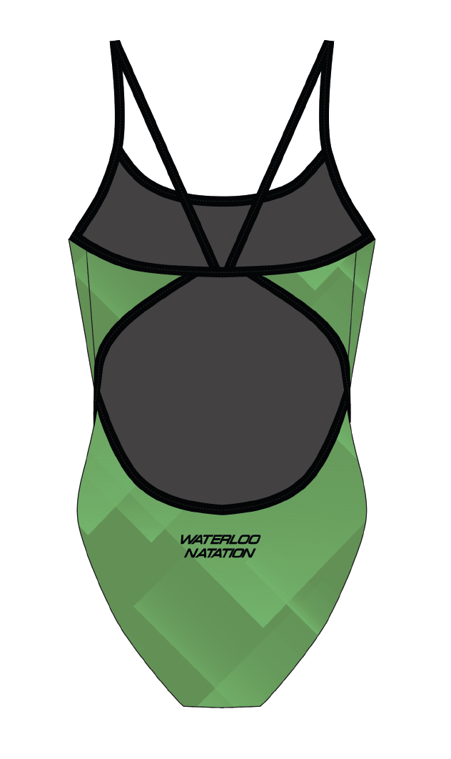 Womens Thin Strap Swimsuit Waterloo Natation Green – Not Normal Swimwear